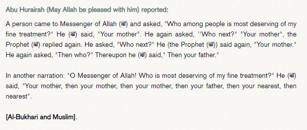 Hadith About Mother 3 Times: Reasons for the High Priority in Islam